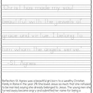 January 2025 Cursive & Printing Copywork - Catholic Penmanship - New ...