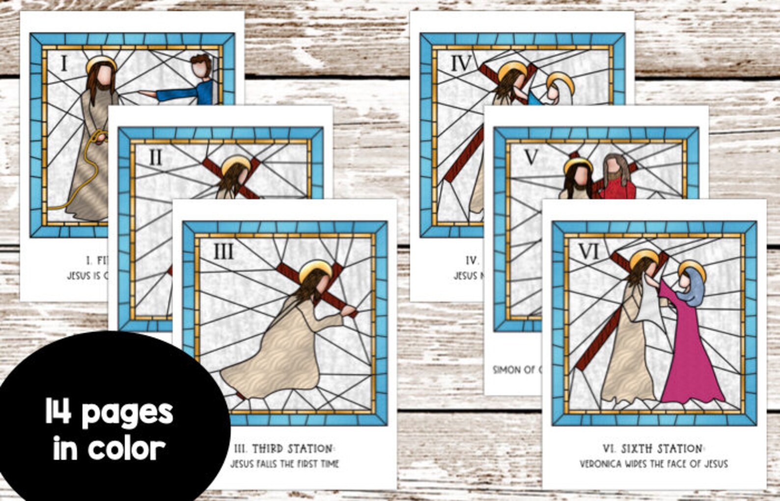Stations of the Cross Stained Glass Posters: Lent and Holy Week ...