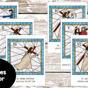 Stations of the Cross Stained Glass Posters: Lent and Holy Week ...