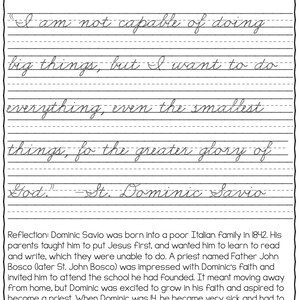 CURSIVE Yearlong Catholic Saints Copywork Bundle: 175+ Pages of ...