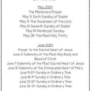 May August 2024 Catholic Liturgical CURSIVE & PRINTING Copywork ...