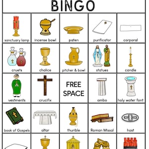 Catholic Mass Bingo | Religious Education Game | Church Objects | First ...