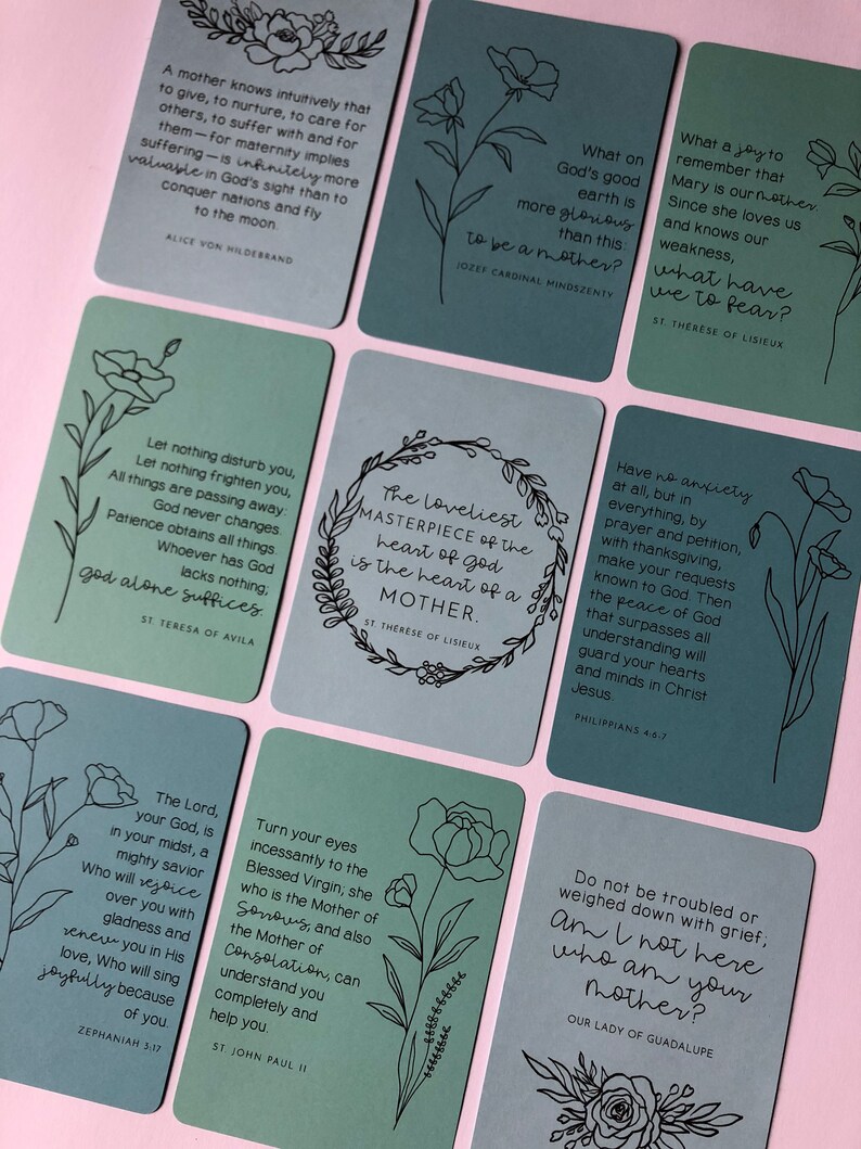 Catholic Motherhood Affirmation Cards | Catholic Mom Gift | Posters for ...