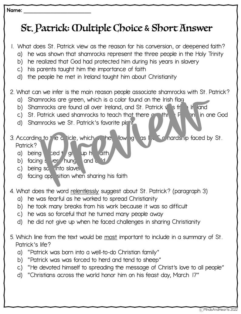 Catholic Reading Comprehension Bundle - Epiphany, St. Valentine's Day ...