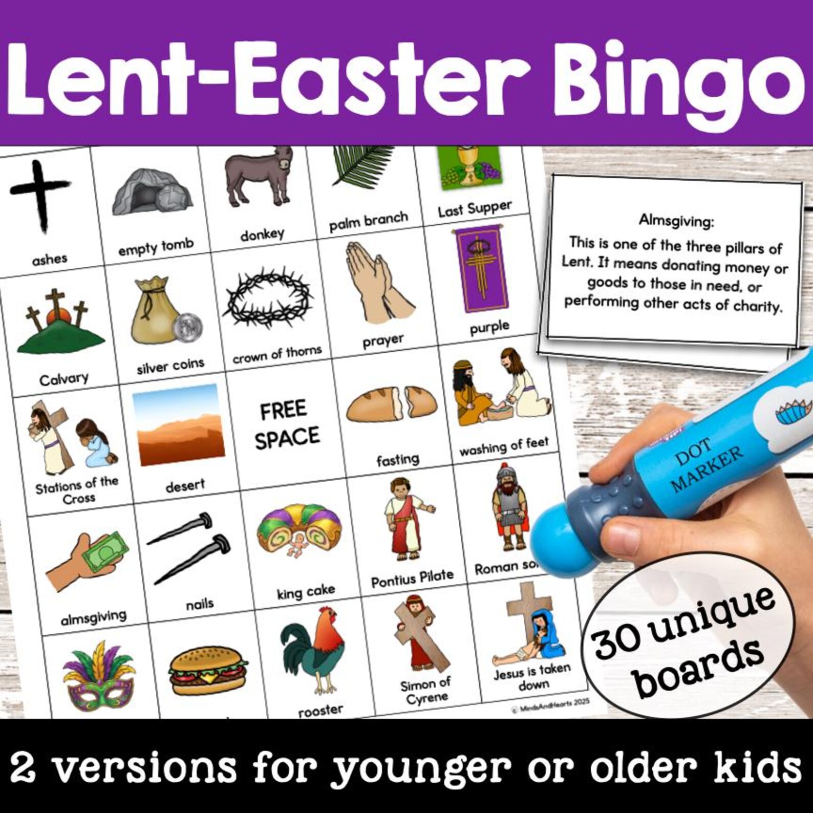 Lent Bingo Game - Ash Wednesday, Holy Week, Easter Activity | Religious ...