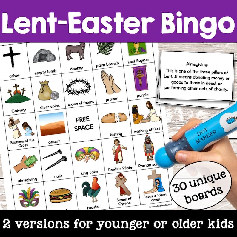 Lent Bingo Game - Ash Wednesday, Holy Week, Easter Activity | Religious ...