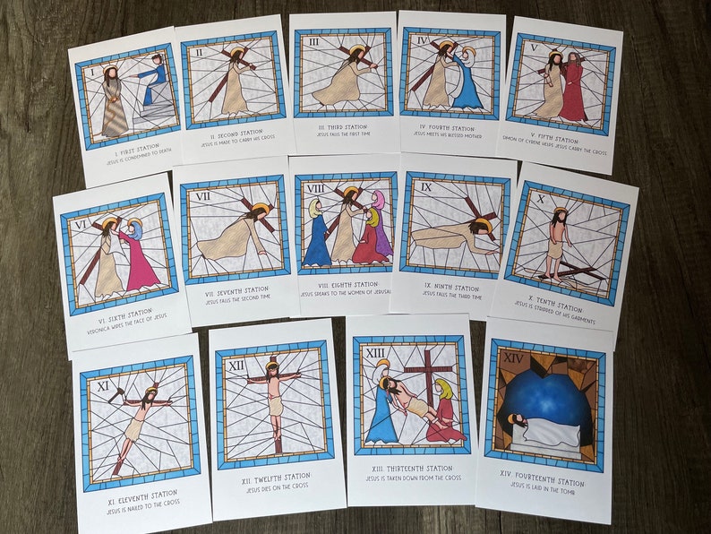 Stations of the Cross Stained Glass Posters: Lent and Holy Week ...