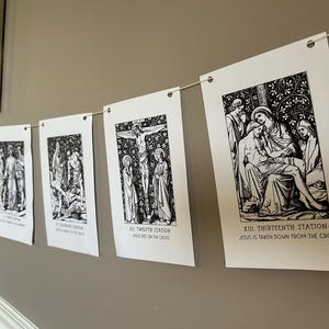 Stations of the Cross Vintage Posters | Lent Banner or Garland ...