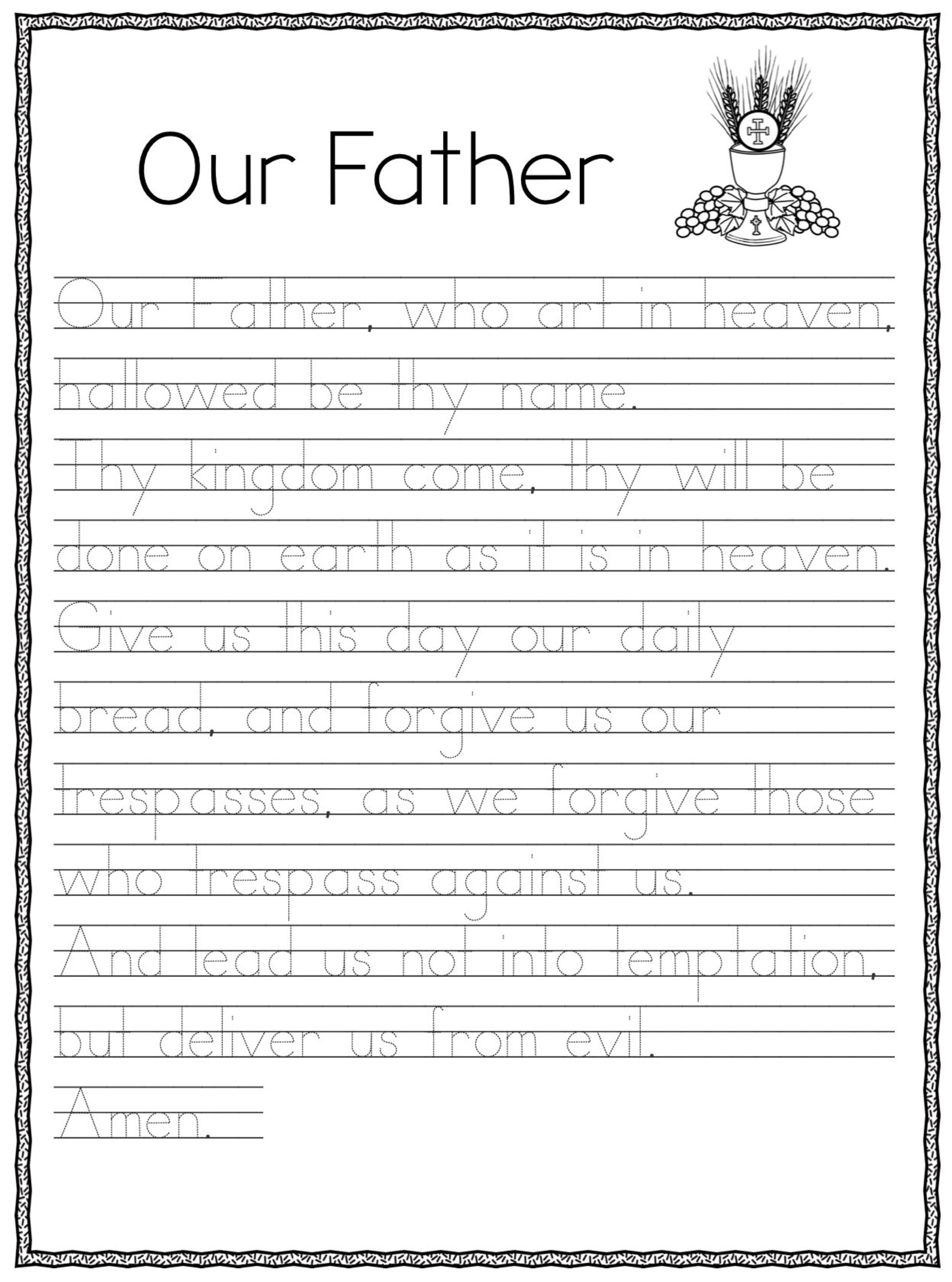 Catholic Prayers Tracing Book: Manuscript & Cursive | Etsy