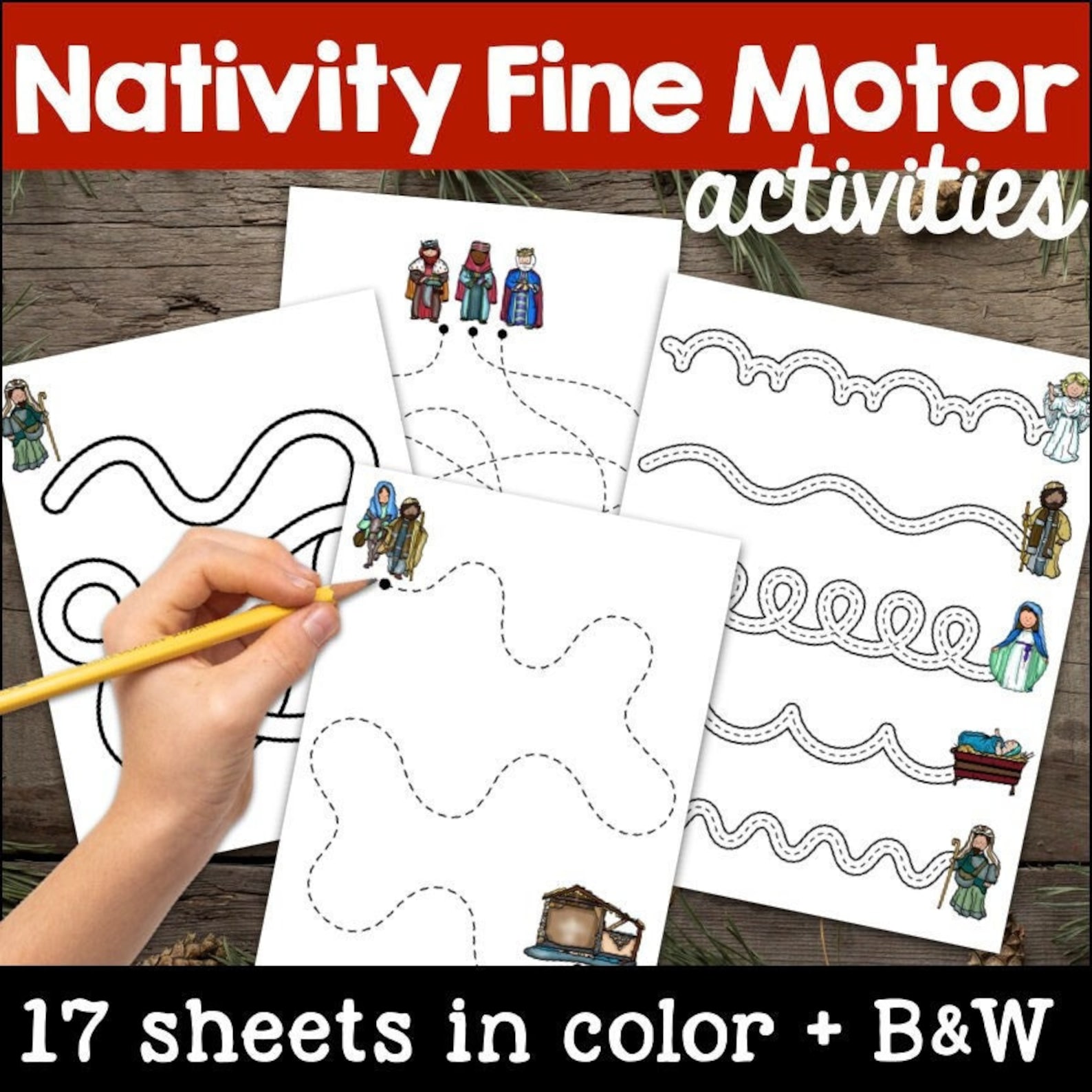Nativity Tracing Fine Motor Activity Pages - Christmas Tracing ...