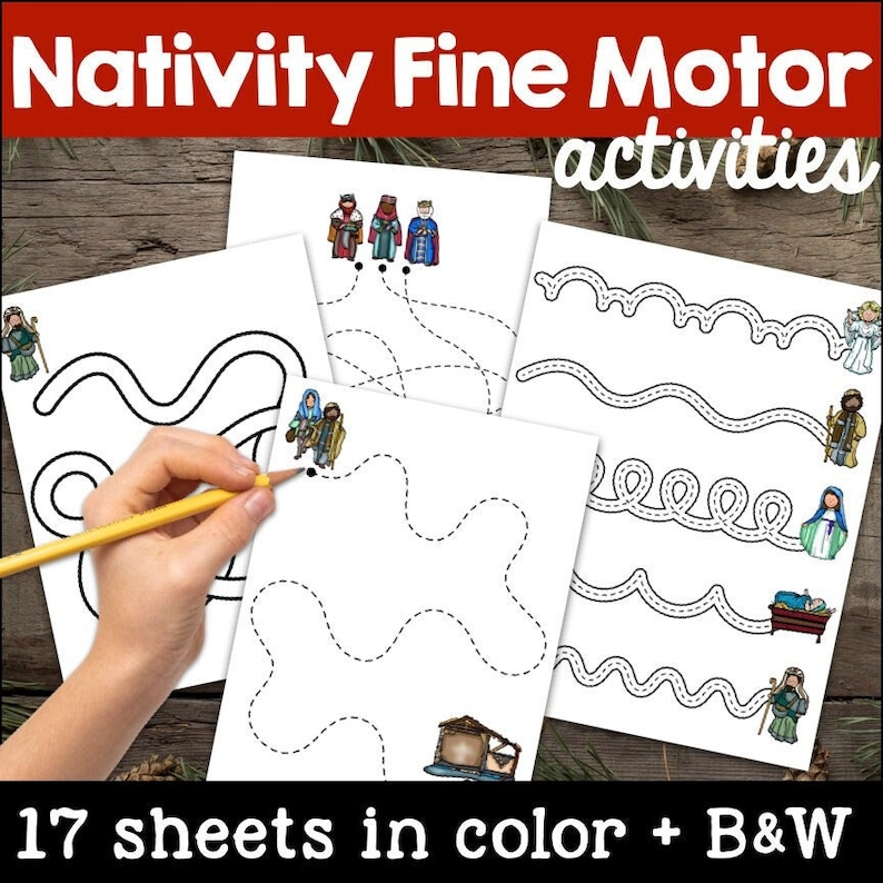 Nativity Tracing Fine Motor Activity Pages - Christmas Tracing ...