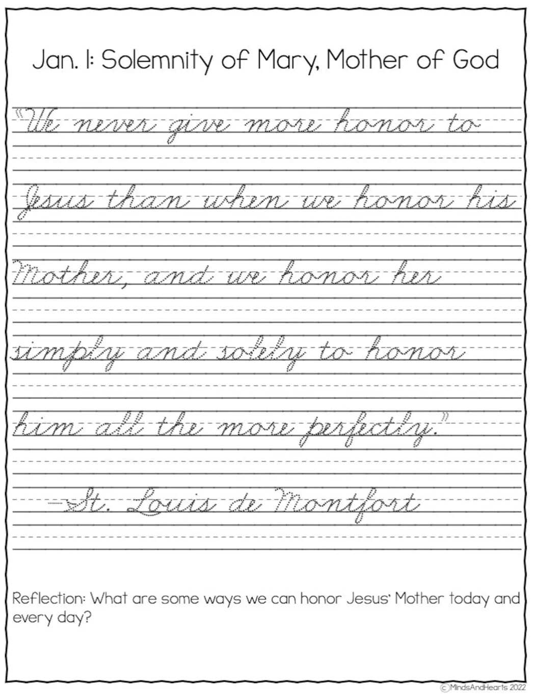 CURSIVE & PRINTING Yearlong Catholic Saints Copywork Bundle: 350 Pages ...