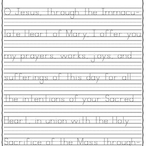 Catholic Prayer Copywork: Manuscript & Cursive Tracing Handwriting ...