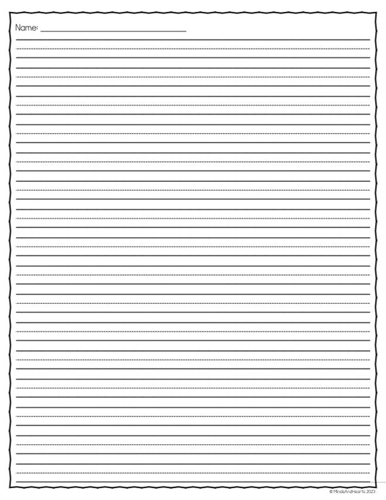 Lined Writing Paper Vertical & Horizontal Preschool, Primary ...