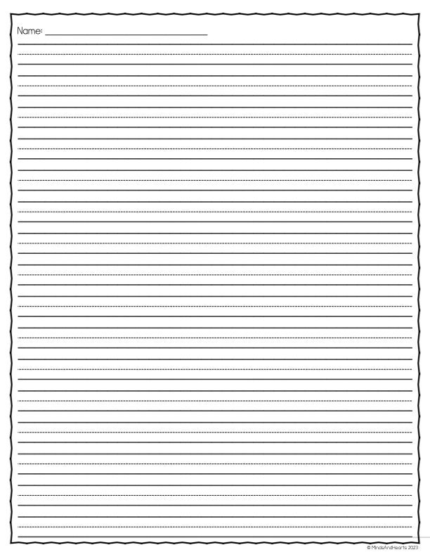 Lined Writing Paper Vertical & Horizontal Preschool, Primary ...