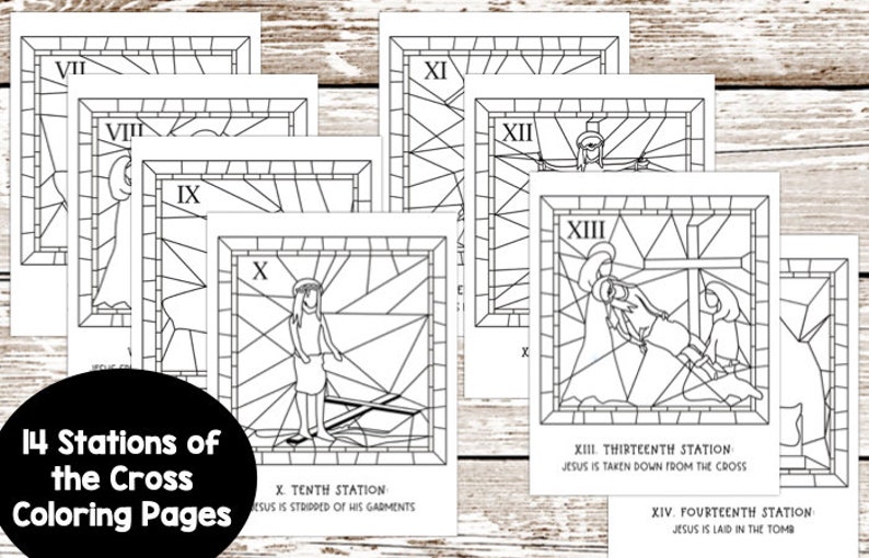 Stations of the Cross Stained Glass Posters: Lent and Holy Week ...