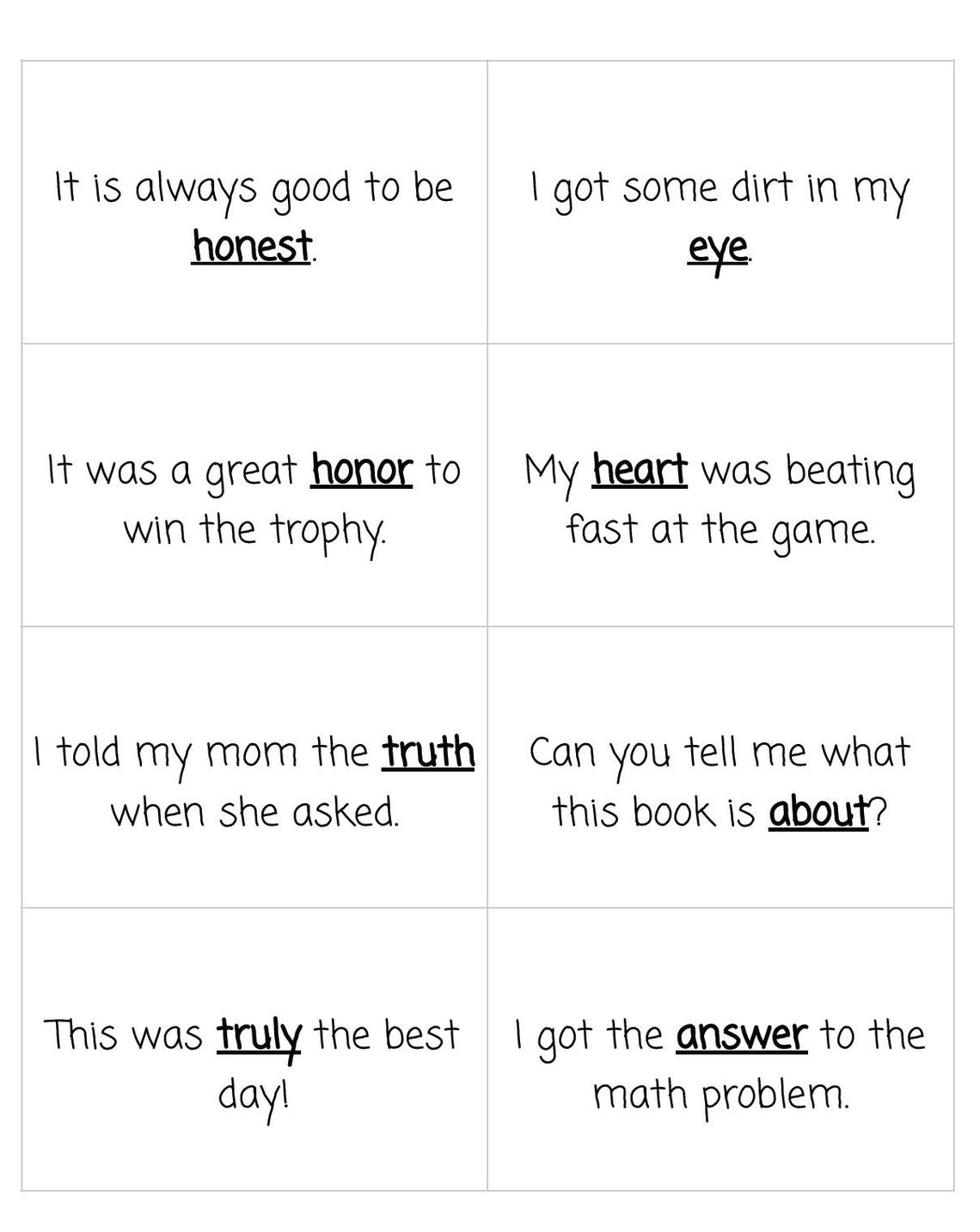 Irregular Heart Word Flash Cards: Grades 1-2 | Decodable Sentences ...