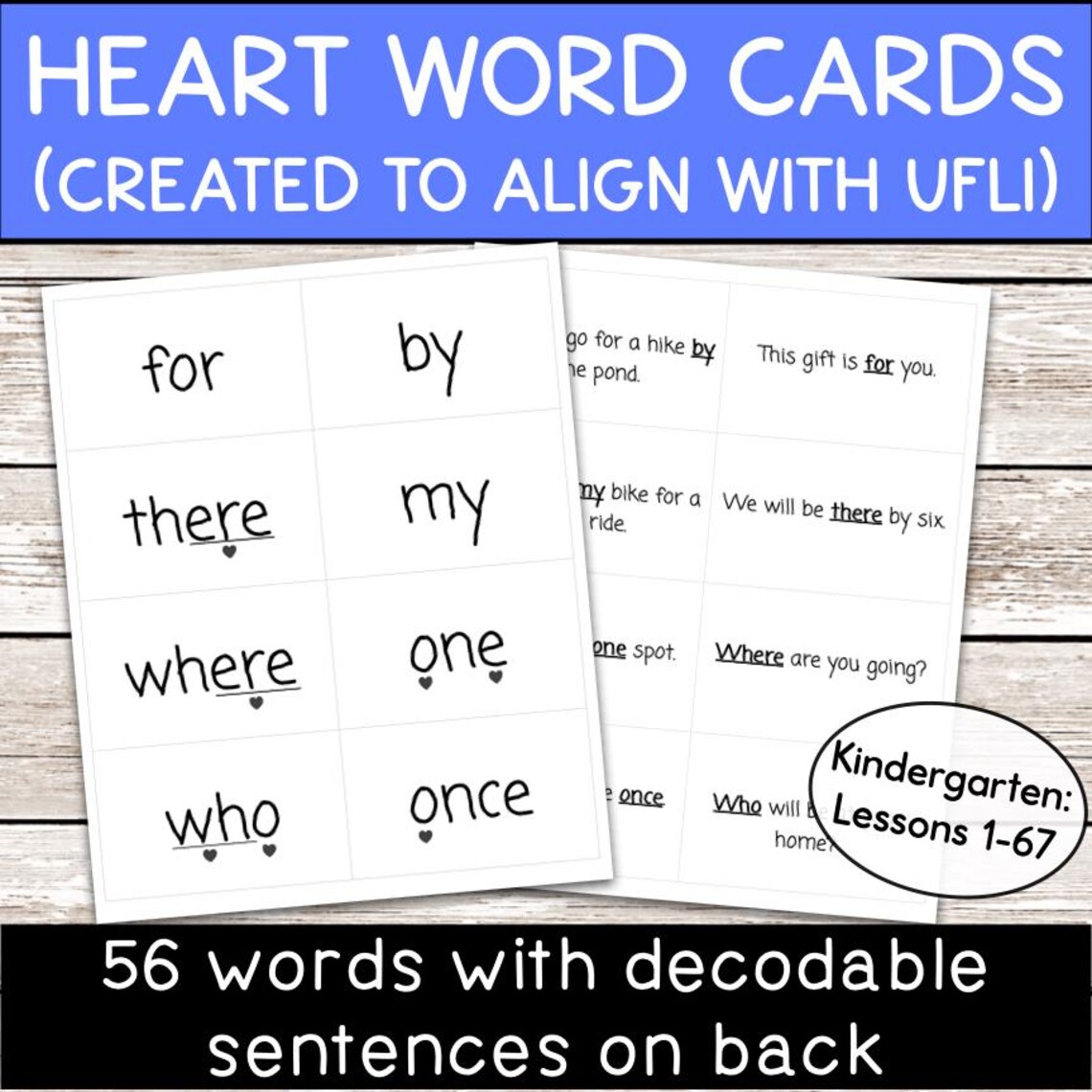Irregular Heart Word Cards: Kindergarten | Created to Align to UFLI ...