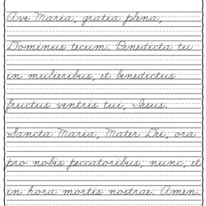 Latin Catholic Prayer Copywork - Cursive AND Printing Handwriting ...
