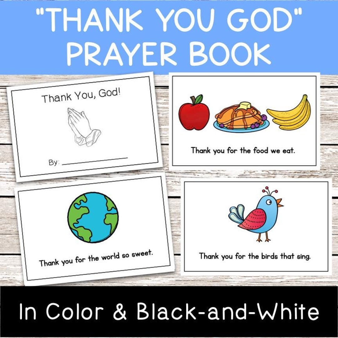 Thank You God Prayer Coloring Book | Preschool and Kindergarten ...