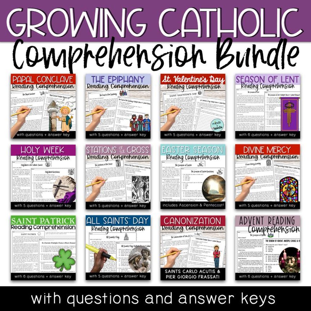 Catholic Reading Comprehension Bundle - Epiphany, St. Valentine's Day ...