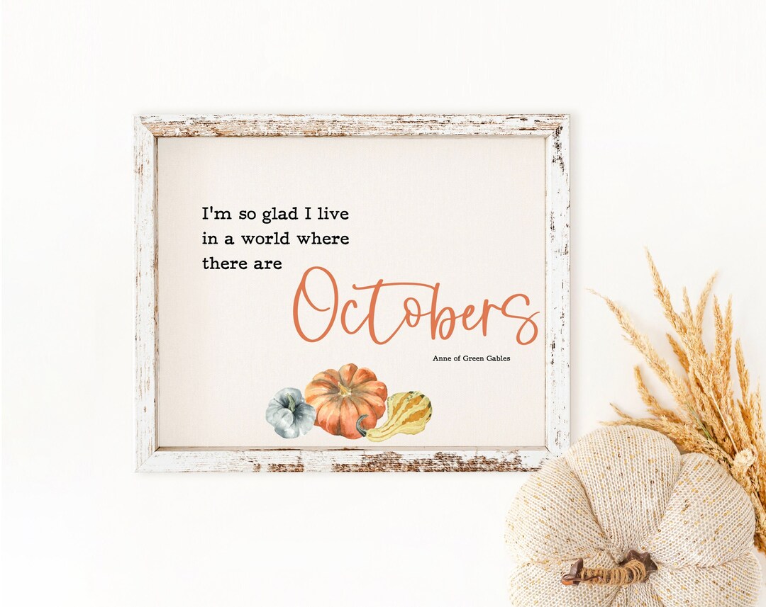 Anne of Green Gables Octobers Print Fall Farmhouse Decor Digital ...