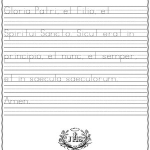 Latin Catholic Prayer Copywork - Printing Handwriting Practice - Etsy