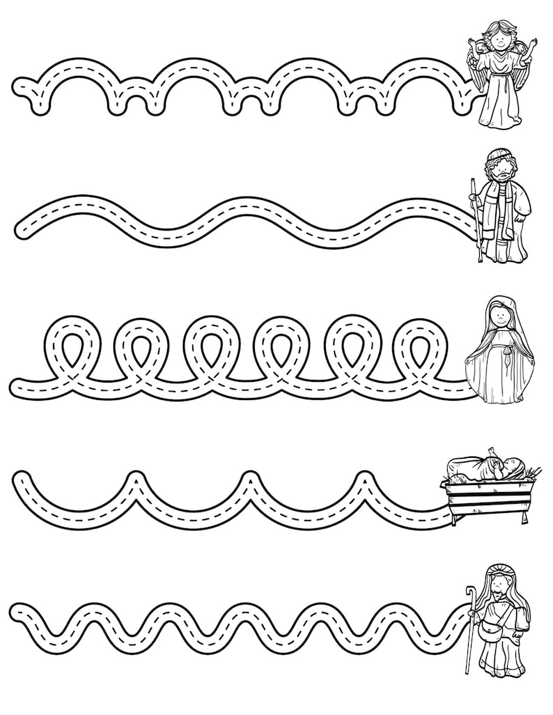 Nativity Tracing Fine Motor Activity Pages - Christmas Tracing ...