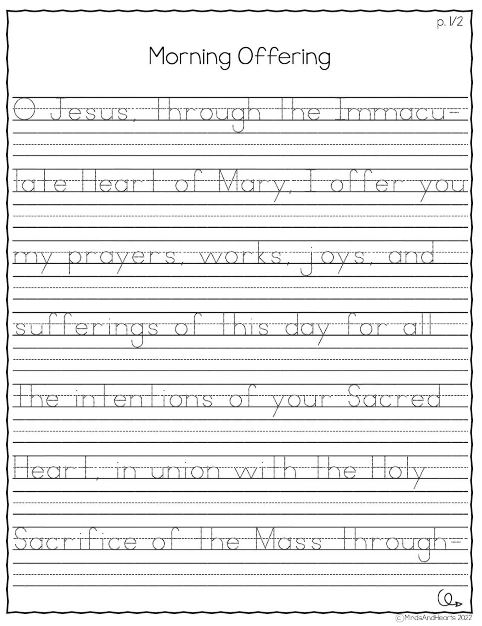 Catholic Prayer Copywork: Manuscript (printing) | Tracing | Handwriting ...