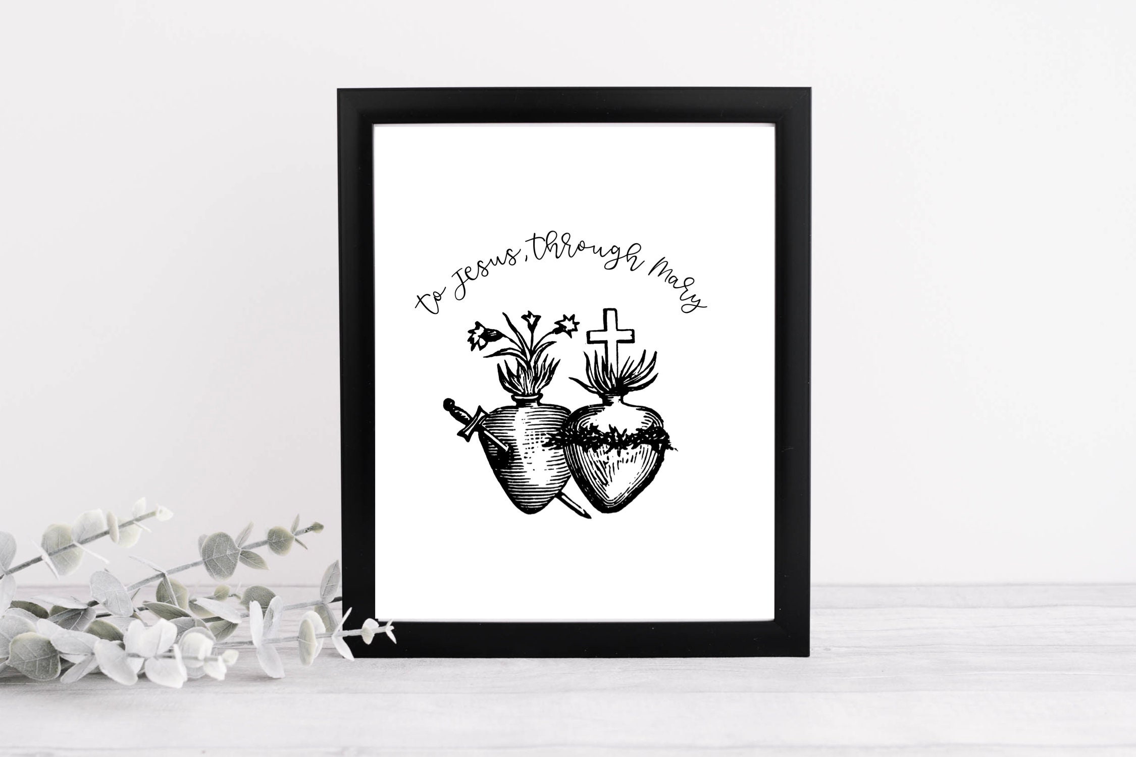 To Jesus Through Mary Print | Marian Consecration | Sacred Heart ...