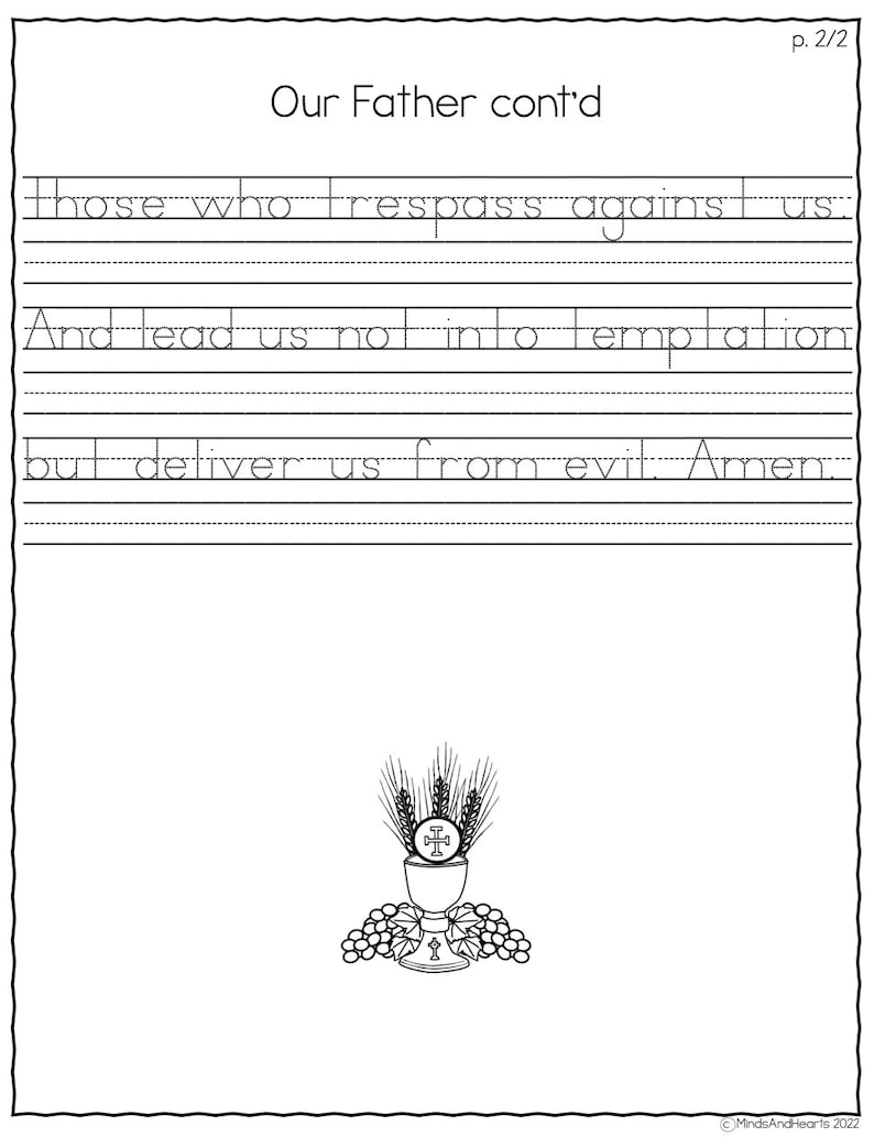 Catholic Prayer Copywork: Manuscript & Cursive | Tracing | Handwriting ...