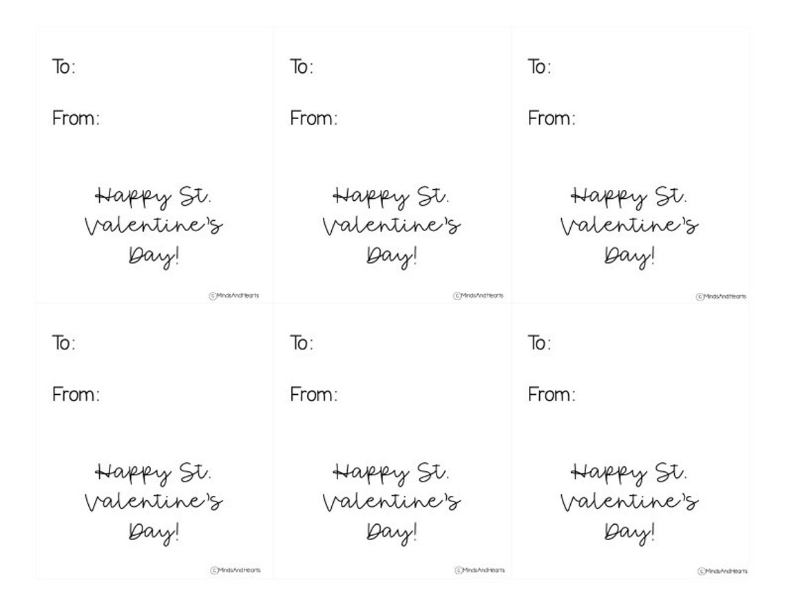 Valentine's Day Printable Cards Catholic Saint Quote - Etsy