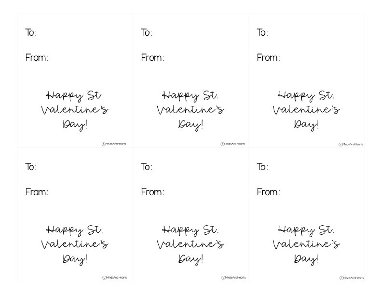 Valentine's Day Printable Cards Catholic Saint Quote - Etsy