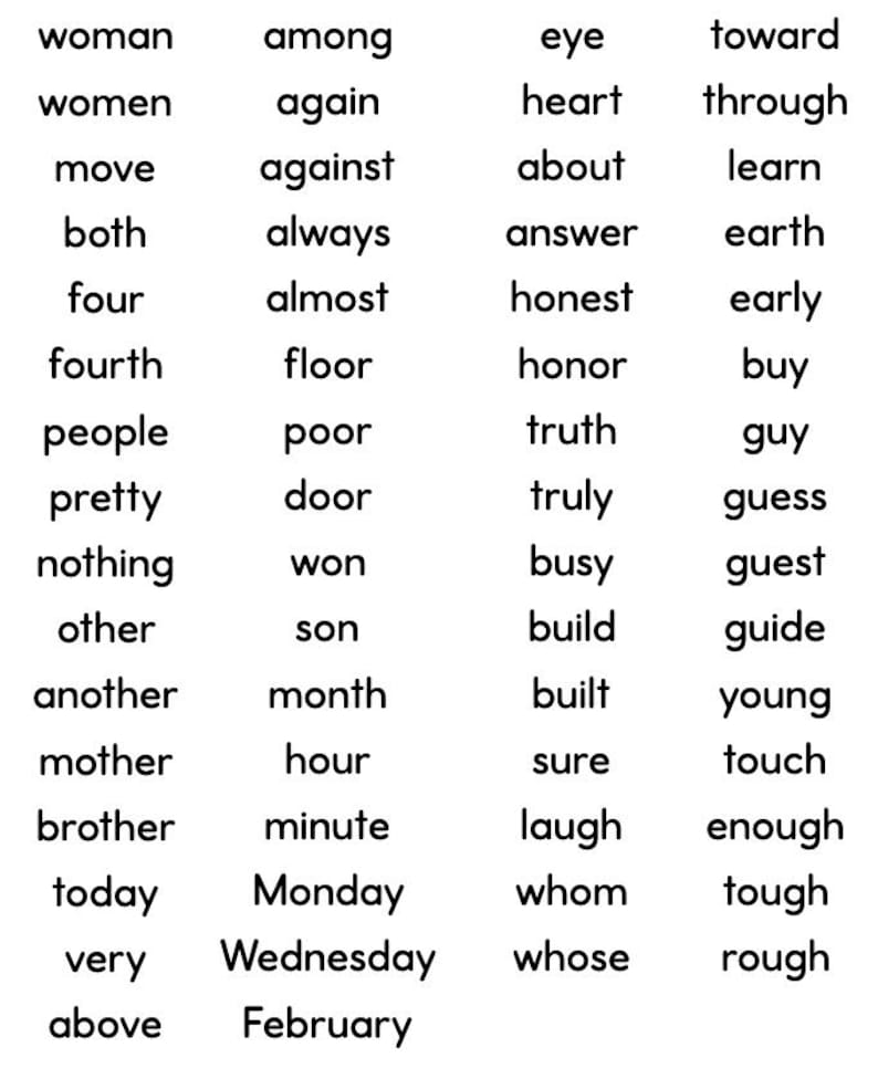 Irregular Heart Word Flash Cards: Grades 1-2 | Decodable Sentences ...
