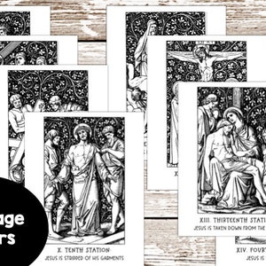 Stations of the Cross Vintage Posters | Lent Banner or Garland ...