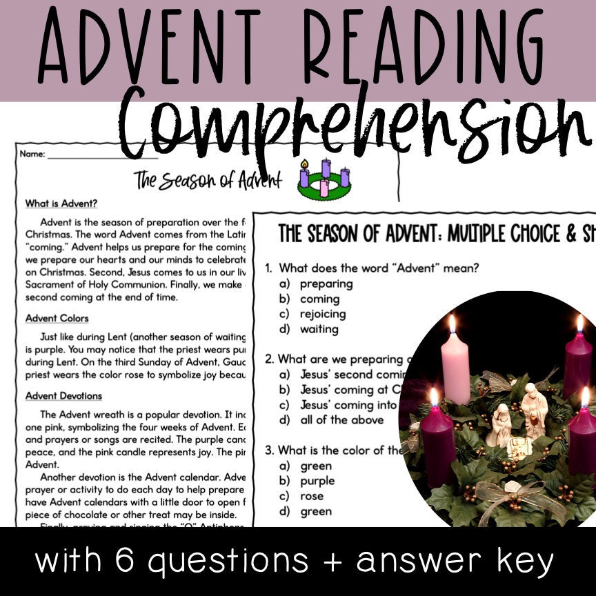 Advent Reading Comprehension Article and Questions - Catholic Christmas ...
