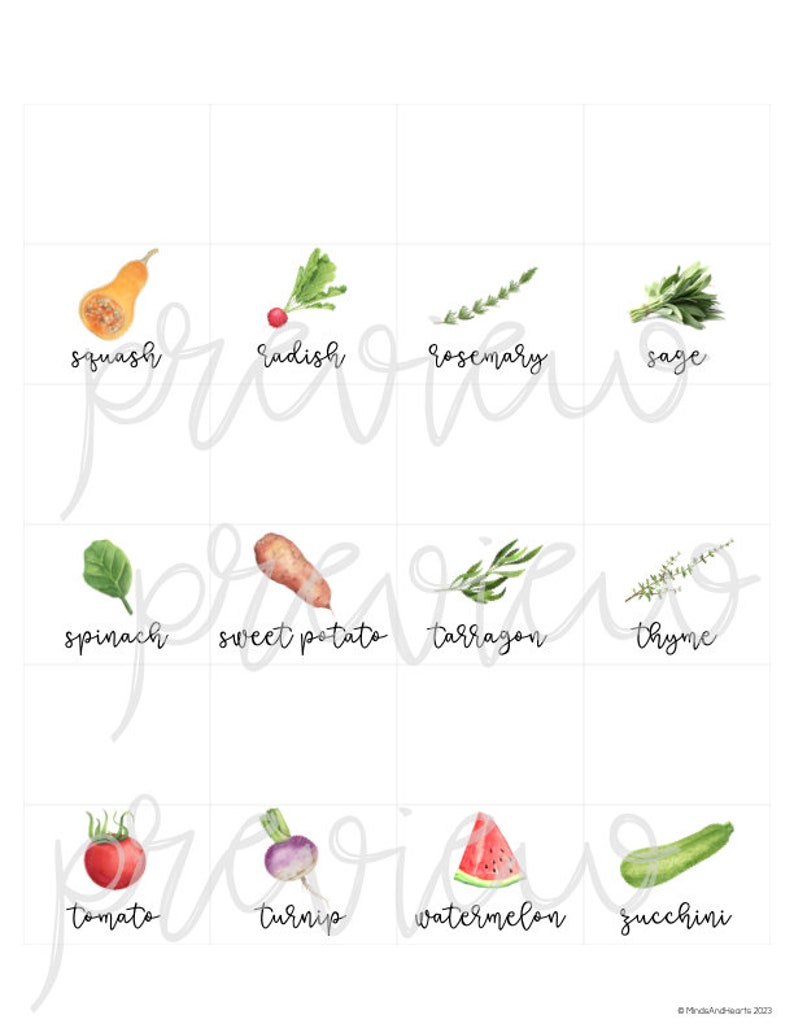 Garden Labels: Vegetable and Fruits Printable Seed Tags - Etsy