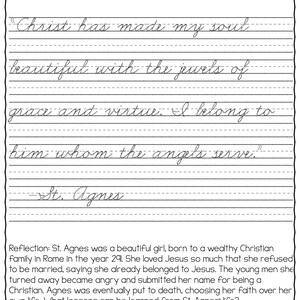 January 2025 Cursive & Printing Copywork - Catholic Penmanship - New ...
