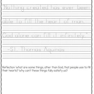 January 2025 Cursive & Printing Copywork - Catholic Penmanship - New ...