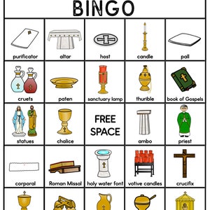 Catholic Mass Bingo | Religious Education Game | Church Objects | First ...