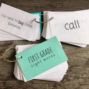Dolch Sight Word Sentence Flash Cards - Preschool, Kindergarten ...