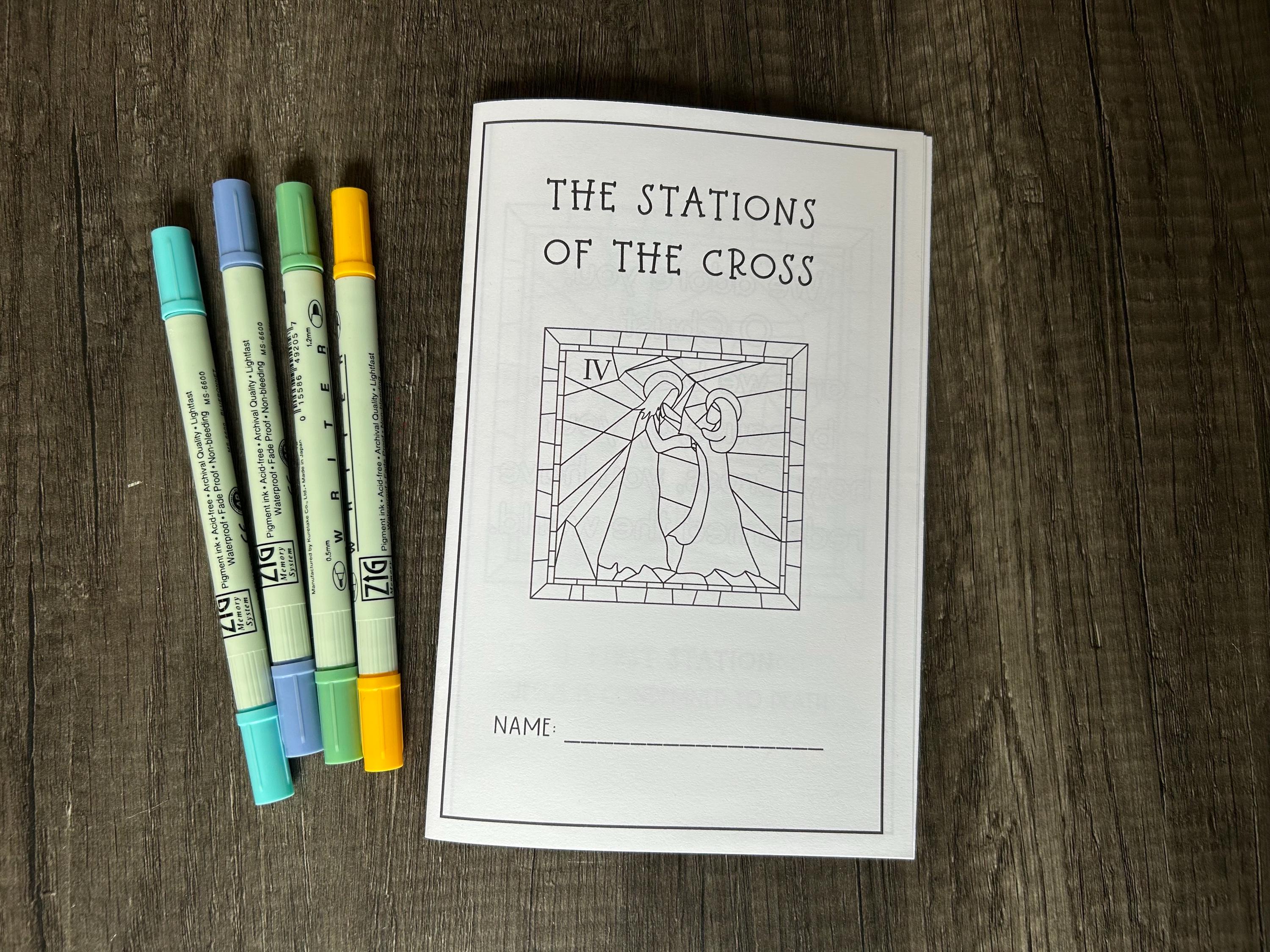 Stations of the Cross Stained Glass Coloring Book: Lent and Holy Week ...
