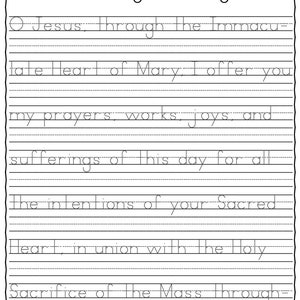 Catholic Prayer Copywork: Cursive Faith Formation Handwriting ...