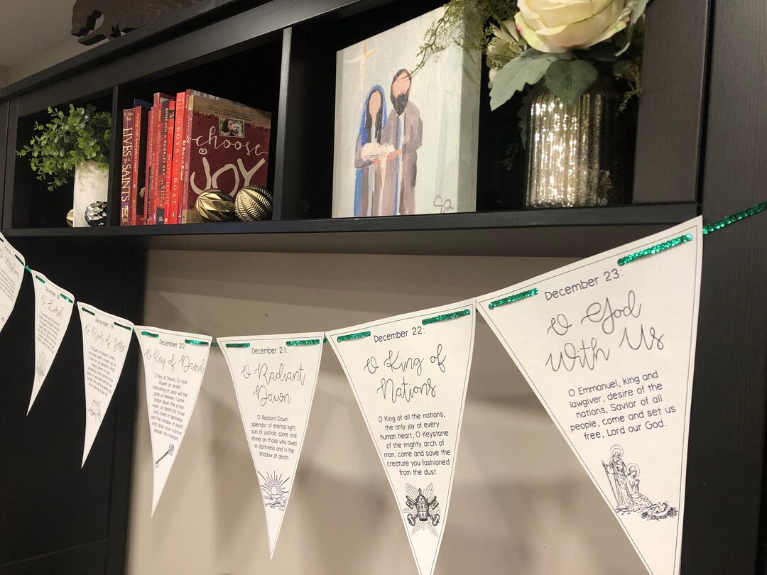 O Antiphons Advent Banners - Catholic Christmas Art - Jesse Tree - O ...