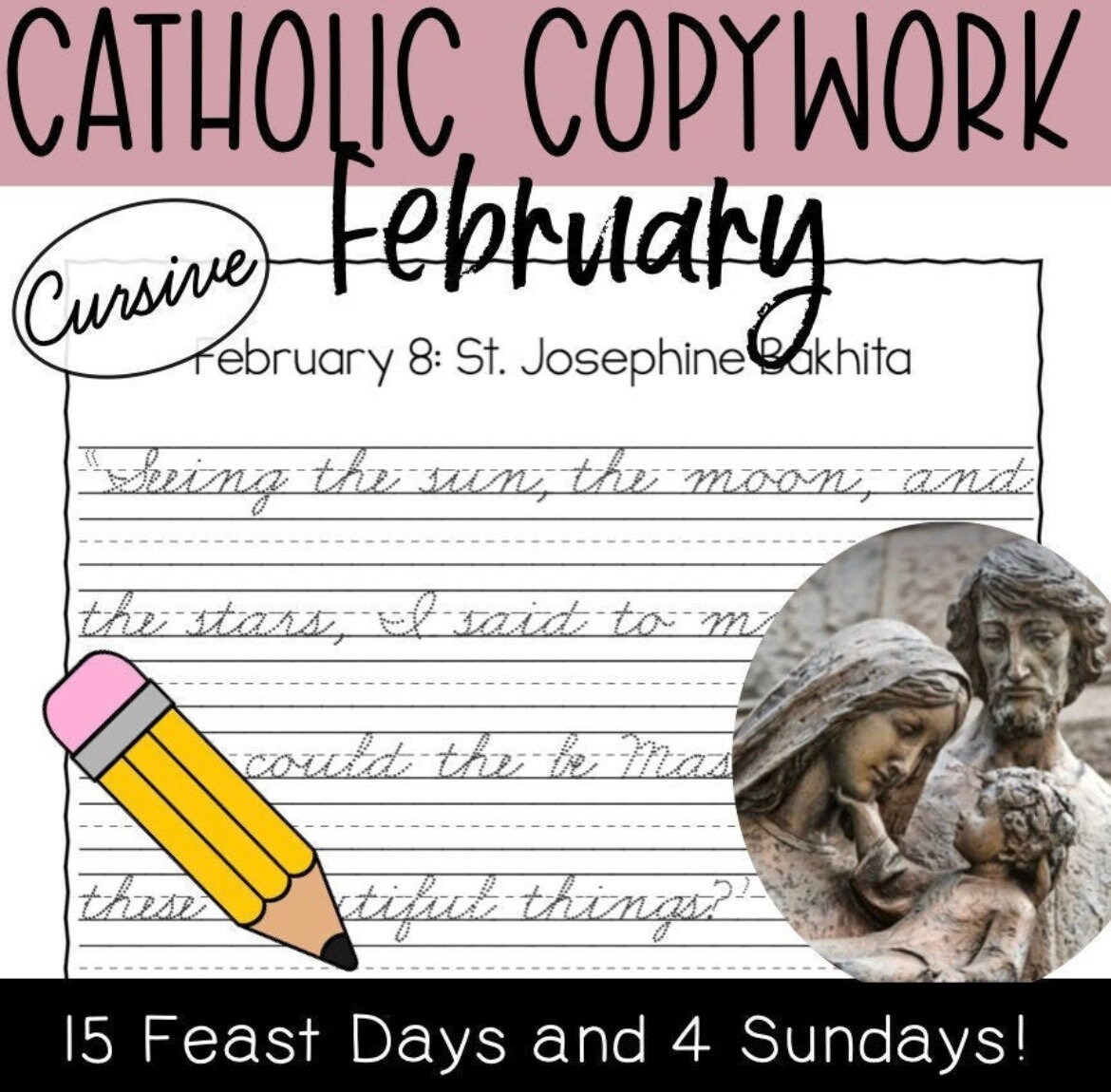CURSIVE Lent, Holy Week, and Easter Printable Bundle: Copywork, Bingo ...