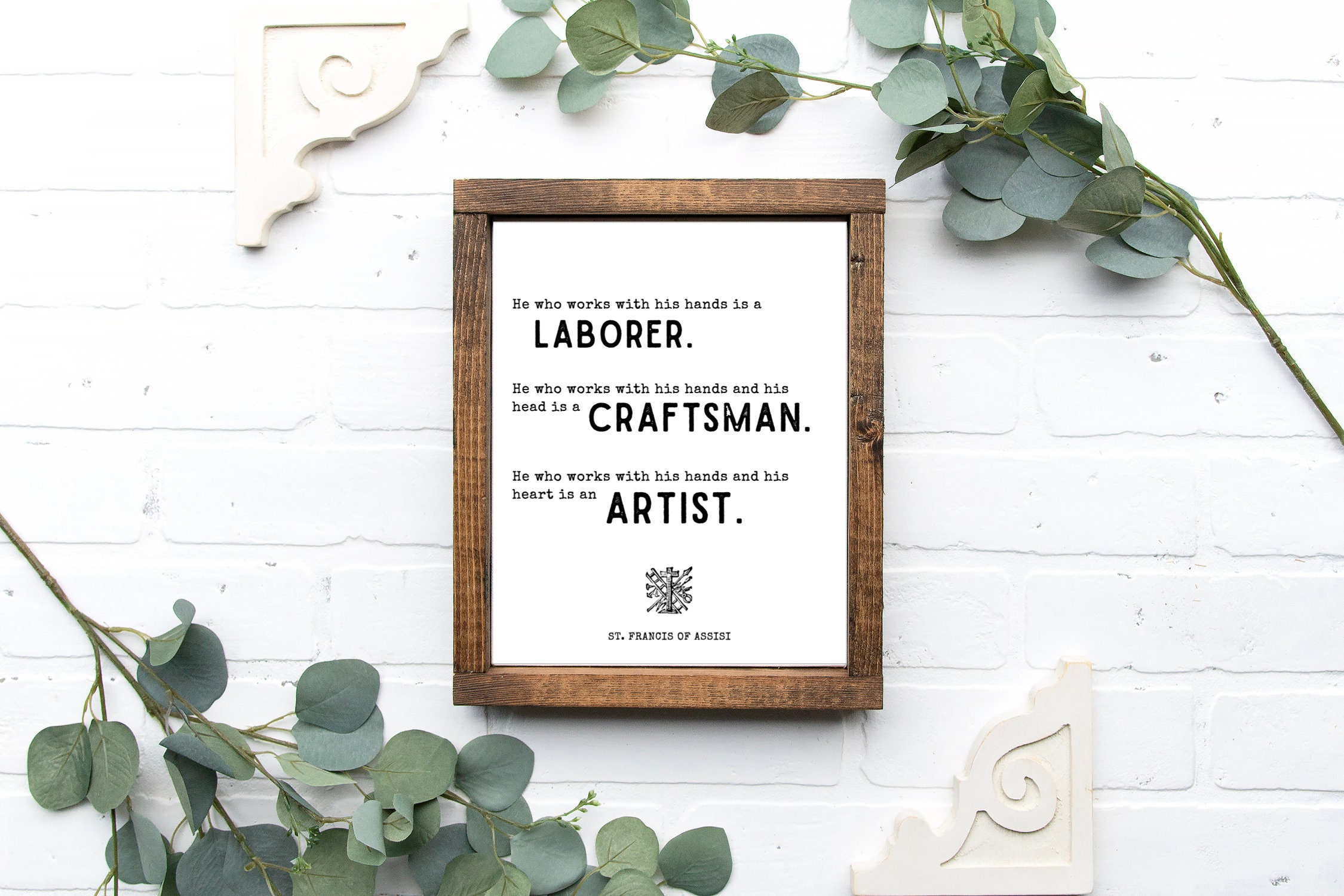 Laborer, Craftsman, Artist Printable Wall Art | St. Francis of Assisi ...