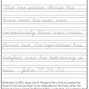 May August 2024 Catholic Liturgical CURSIVE & PRINTING Copywork ...