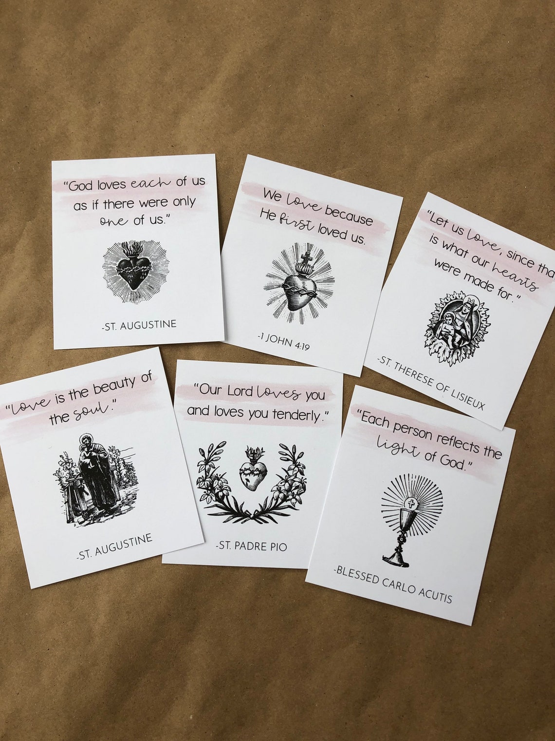 Valentine's Day Printable Cards Catholic Saint Quote - Etsy