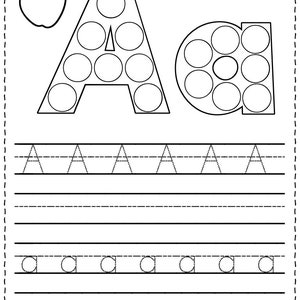 Alphabet Dot Marker Sheets | Dab, Trace, Write, Color | ABC Handwriting ...