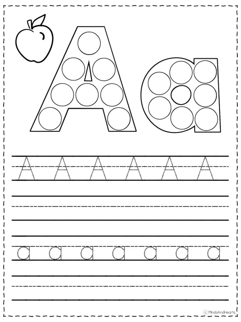 Alphabet Dot Marker Sheets | Dab, Trace, Write, Color | ABC Handwriting ...